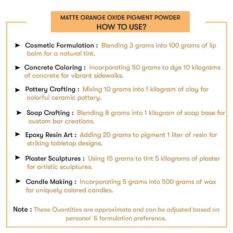 Matte Orange Oxide Pigment Powder Online | Matte Orange Oxide Powder Bulk Supplier – VEDAOILS UK