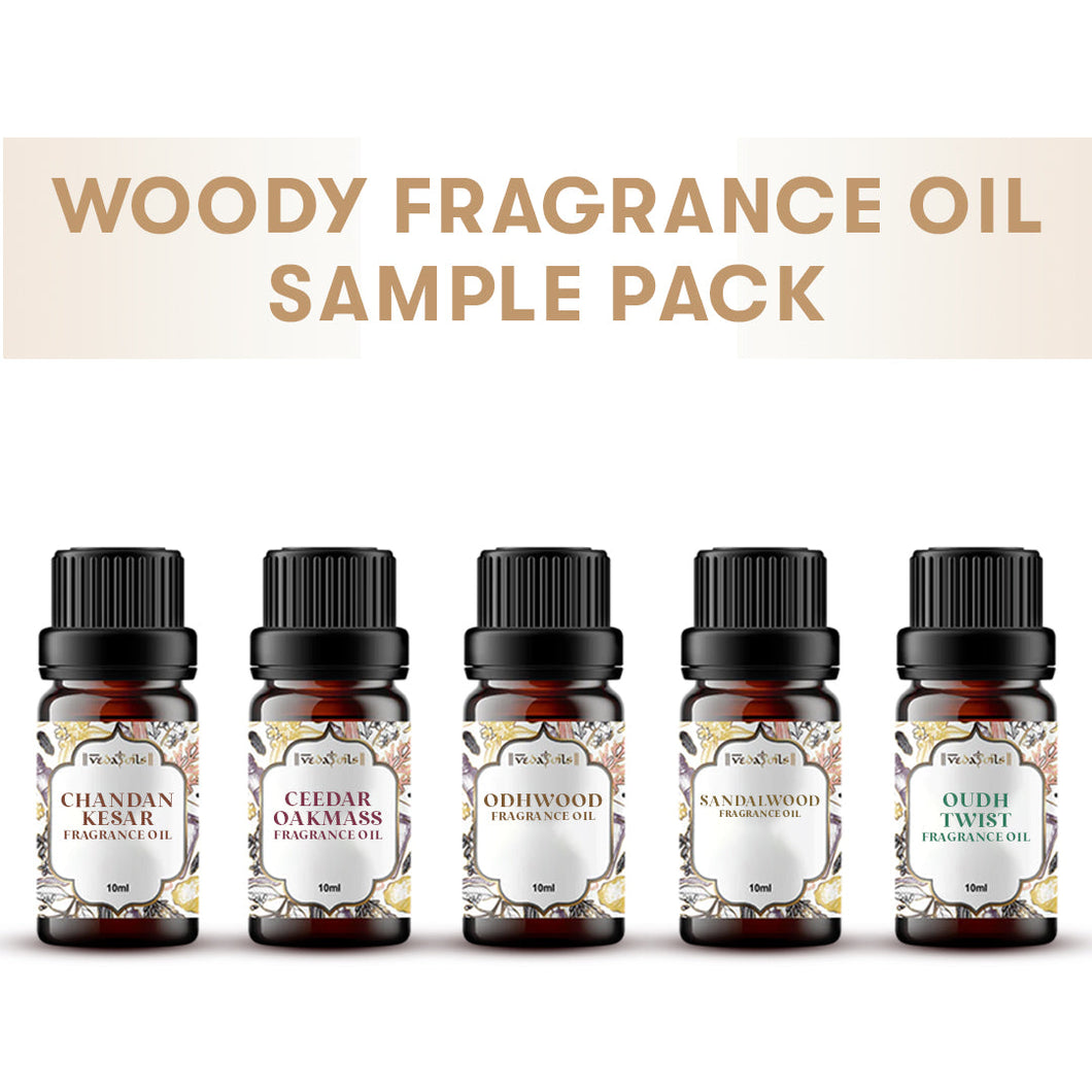 Shop 5 Woody Fragrance Oils Sample Kit - 10 Ml Each in UK – VEDAOILS UK